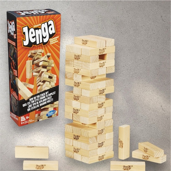 Hasbro | Games | Classic Jenga Game With Genuine Hardwood Blocks Hasbro ...